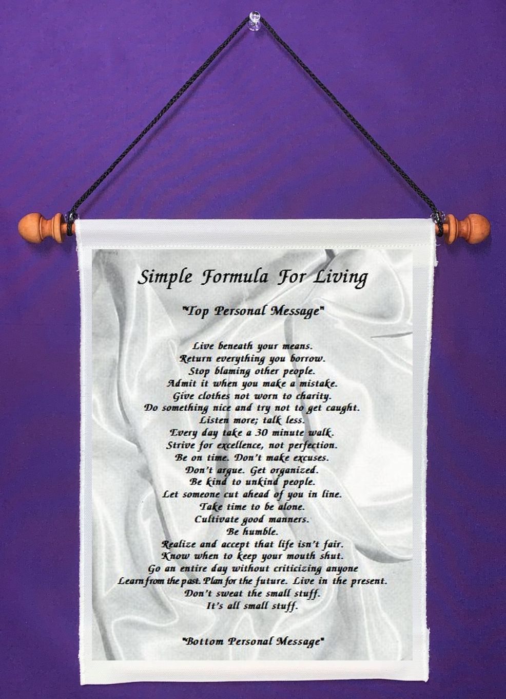 Simple Formula For Living Poem - Personalized Wall Hanging (1093-1 ...