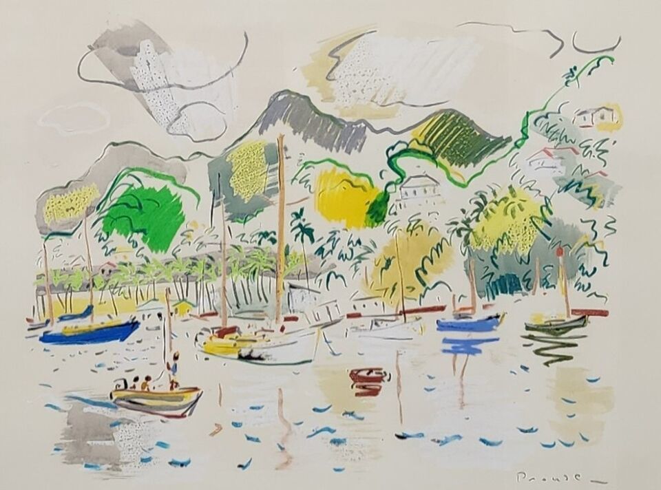Original & framed Rod Prouse Scenic landscape acrylic painting on paper ...