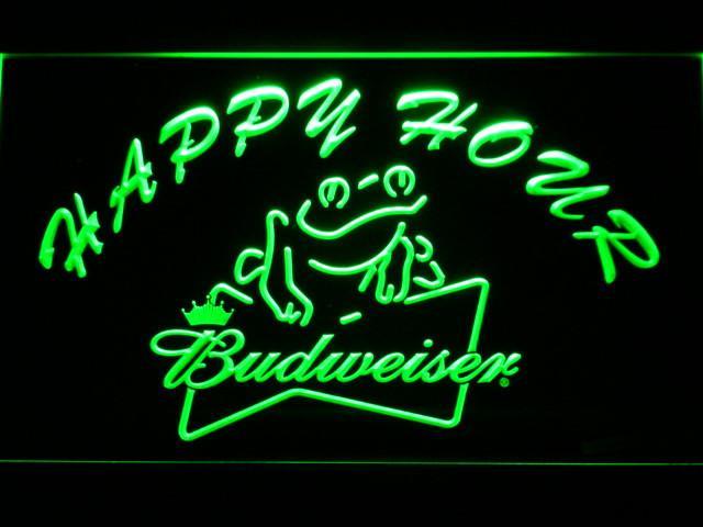 Budweiser Frog Happy Hour Illuminated Led Neon Sign Home Decor, Lights ...