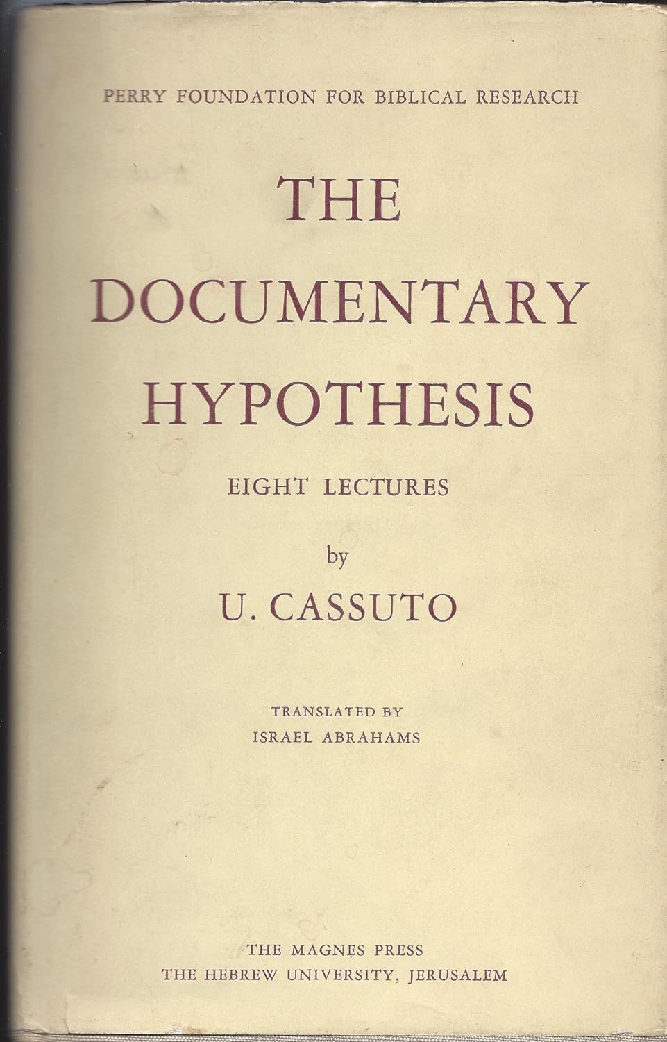 Documentary Hypothesis, The Eight Lectures - Books