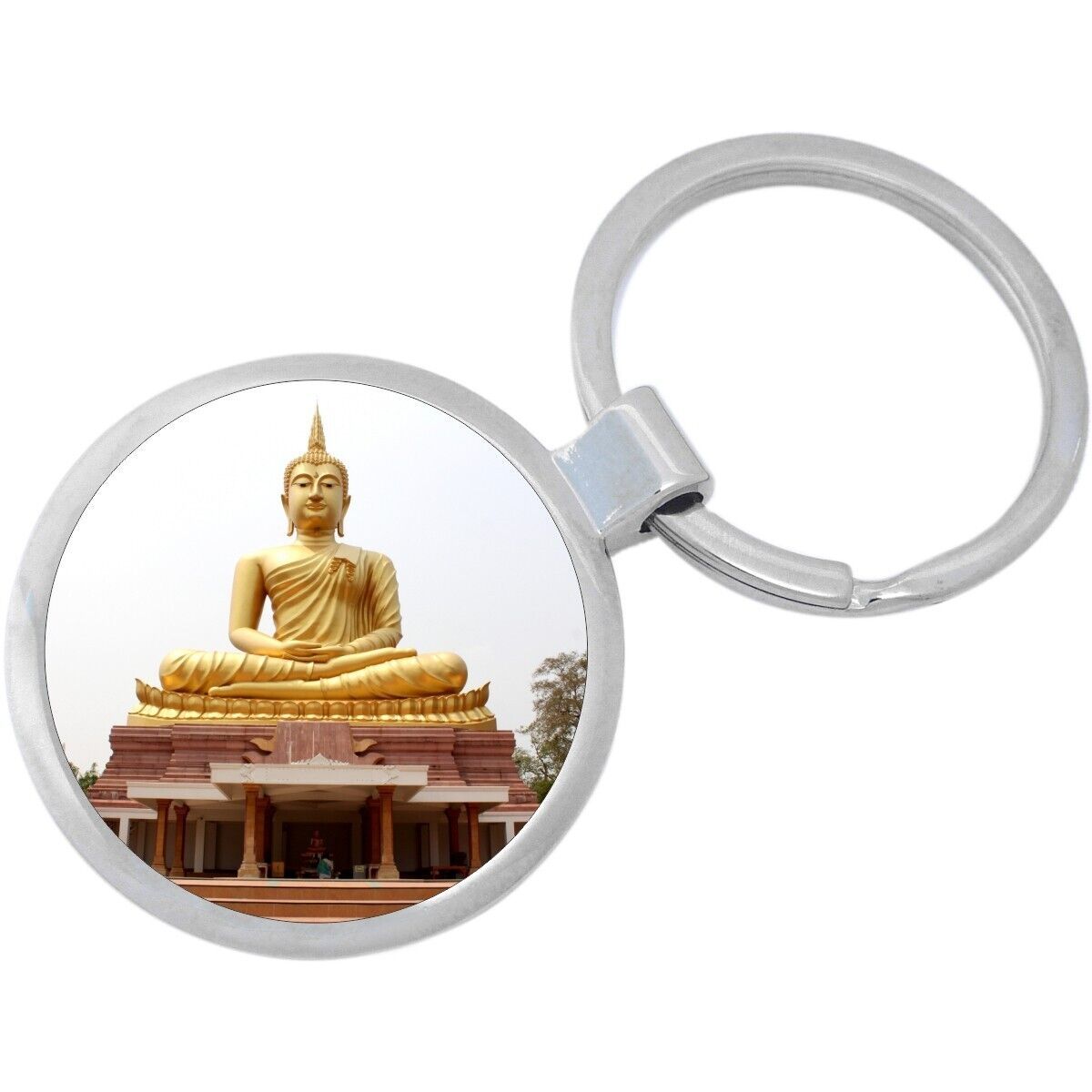 Buddha Temple Keychain - Includes 1.25 Inch Loop for Keys or Backpack ...