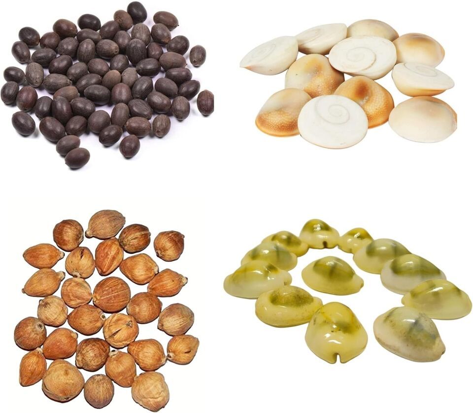 Diwali Pooja Combo Laghu Nariyal Gomti Chakra Yellow Kaudi Kamalgatta ...