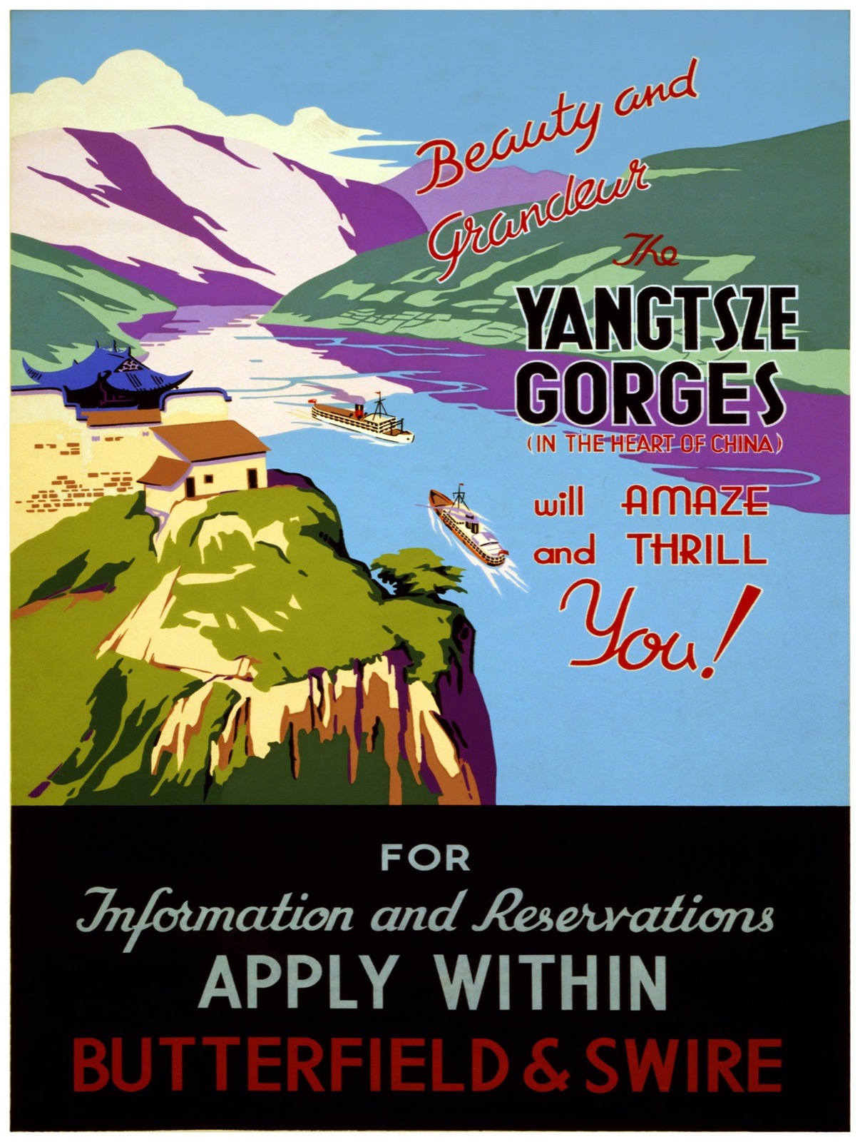 9507.Tangtsze gorges.butterfield and swire.POSTER.decor Home Office art ...