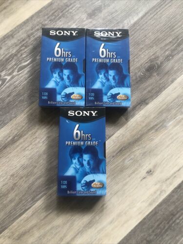 3 Sony 6 Hour T-120 Premium Grade Blank Recordable VHS Video Tape ...