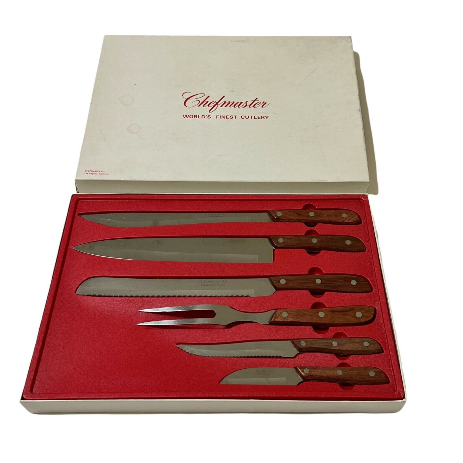 Chefmaster Stainless Steel 6 Six Piece Knife Set Cutlery Kitchen ...