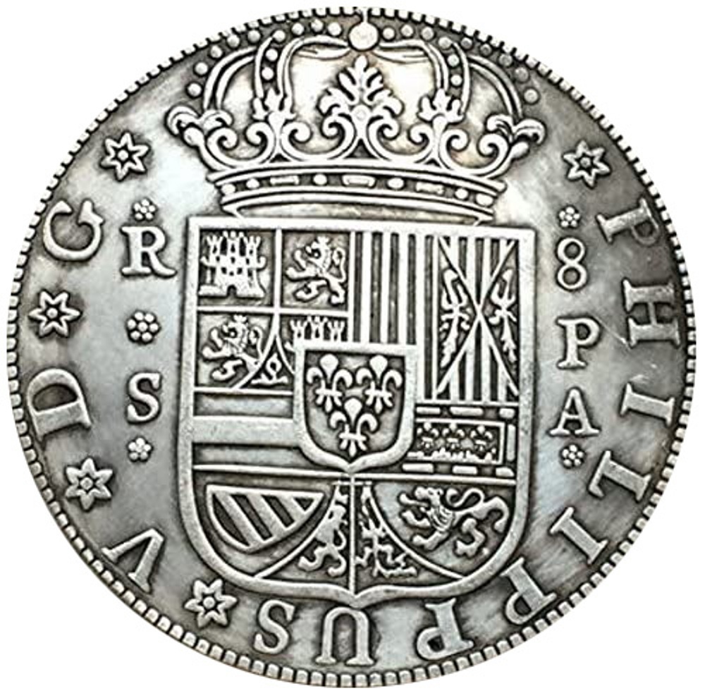 Rare Antique European 1731 Spain 8 Reales Silver Color Coin. Explore ...