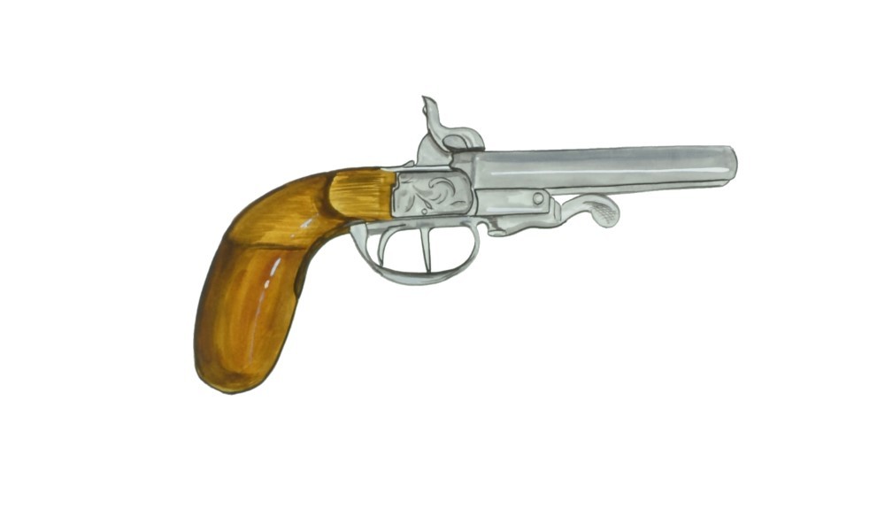Decal Vinyl Sticker Flintlock Revolver - Printed Vinyl Decal Made in ...