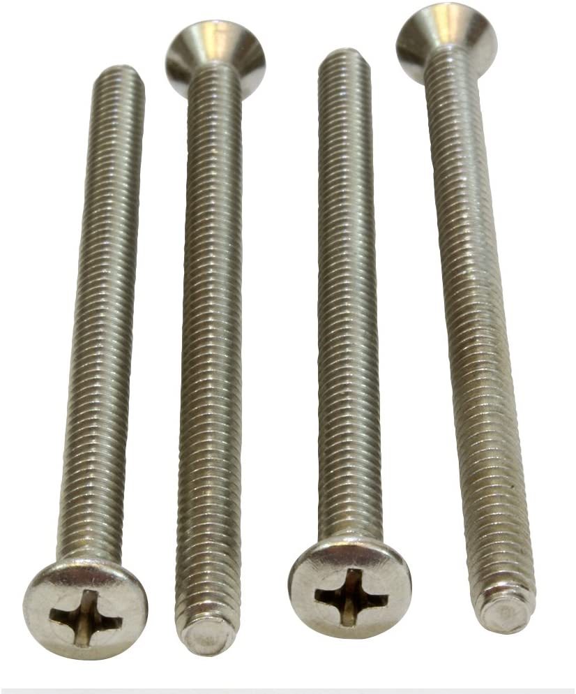 4 Stainless Steel 2-1/2'' 10-24 Philips Head Bolts with Lock Nuts ...