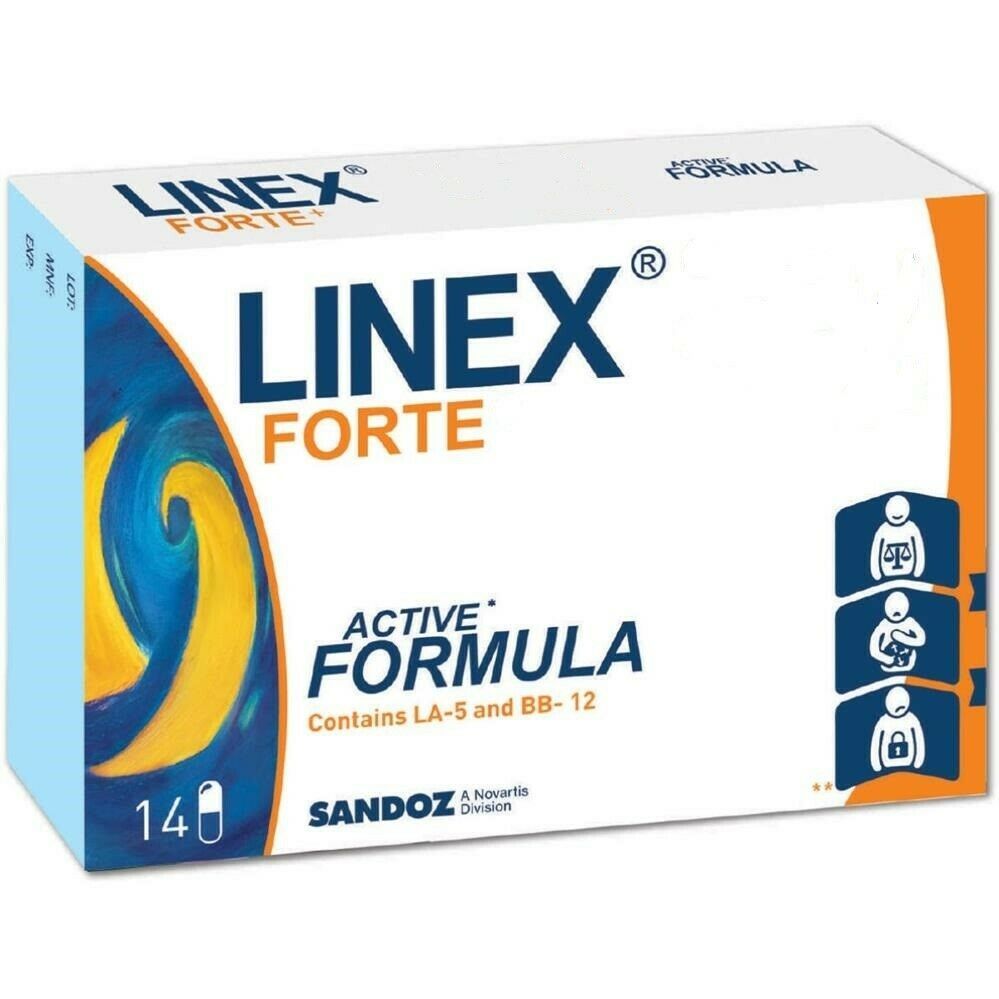 Linex Forte,14 capsules Digestive Bloating, Intestinal Gas Diarrhea ...