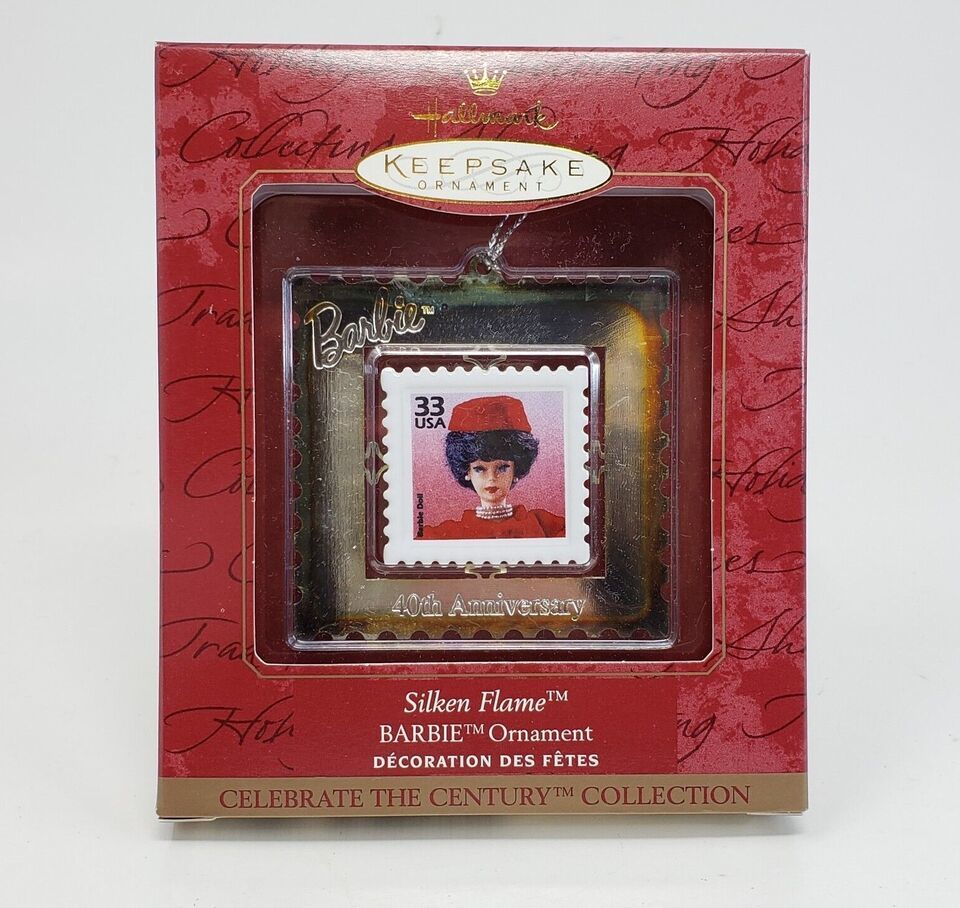 VINTAGE 1999 HALLMARK MATTEL SILKEN FLAME BARBIE 40TH STAMP CHRISTMAS ...