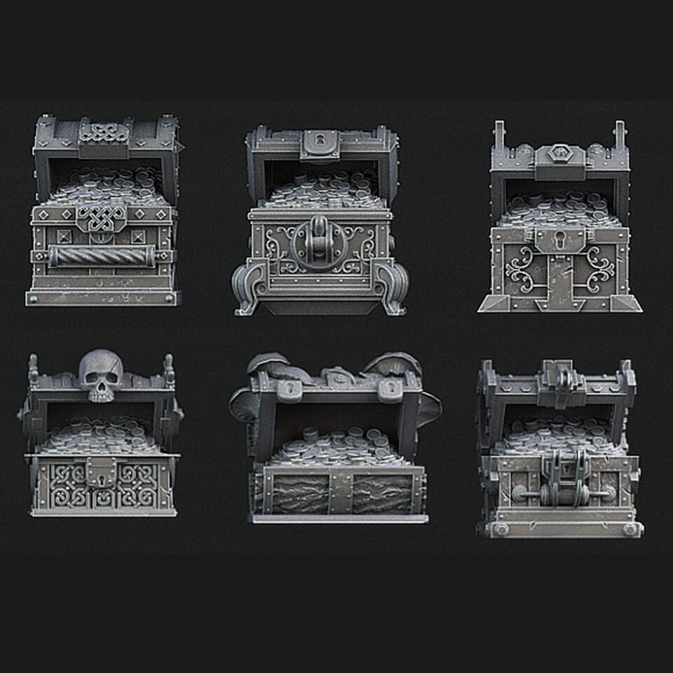 3D Printed Print Your Monsters Mimics Treasure Chests Set 28mm - 32mm D ...