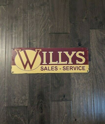18" WILLYS Sales Service 3d cutout retro USA STEEL plate display ad ...