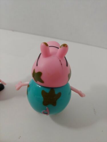 Peppa Pig Daddy Pig Muddy puddles clothes Peppa red dot dress figures ...