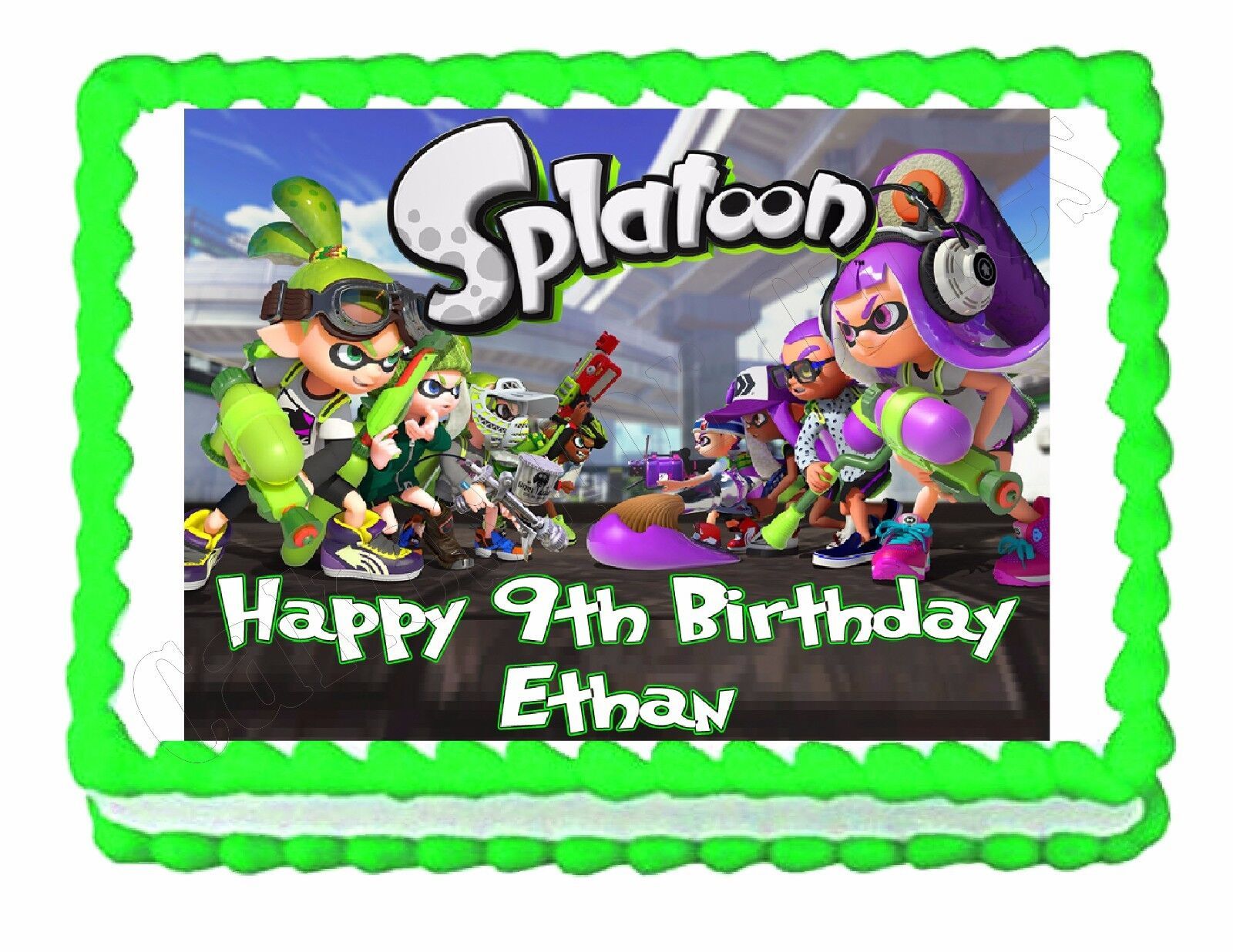 Splatoon party edible cake image cake topper frosting sheet decoration ...