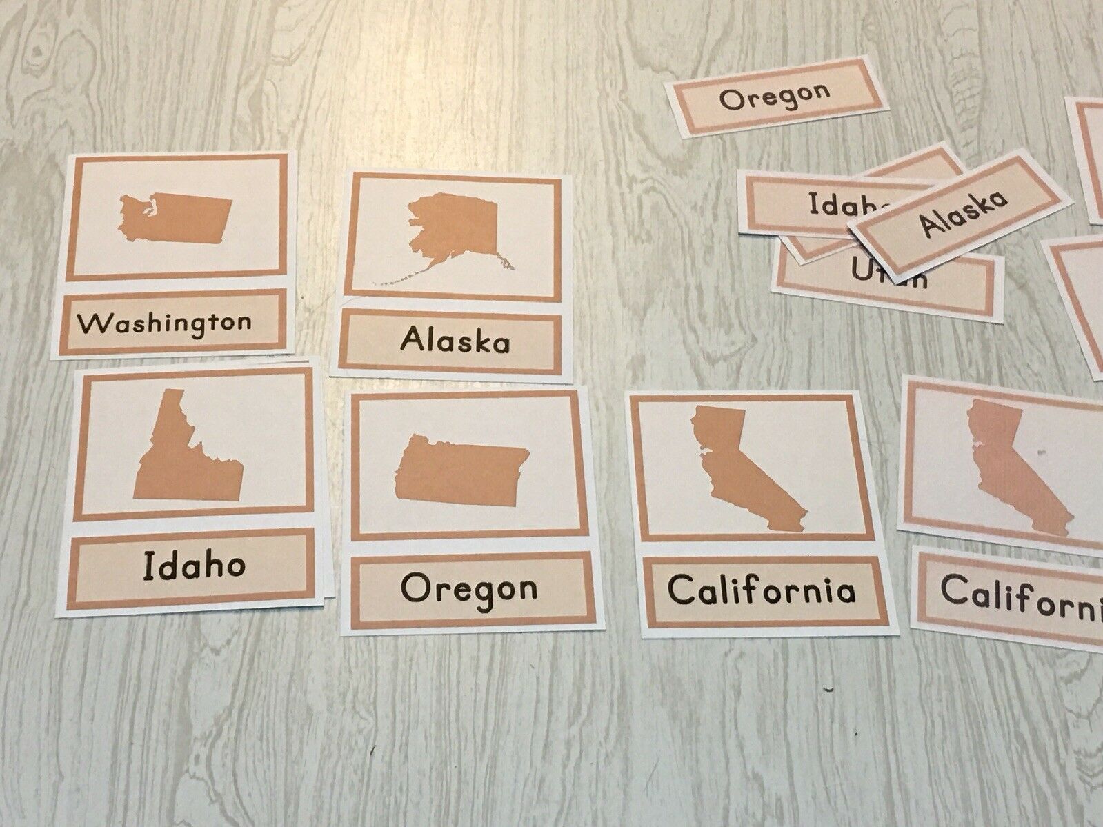 Identifying Fifty States - Three Part Cards - Montessori - Other ...