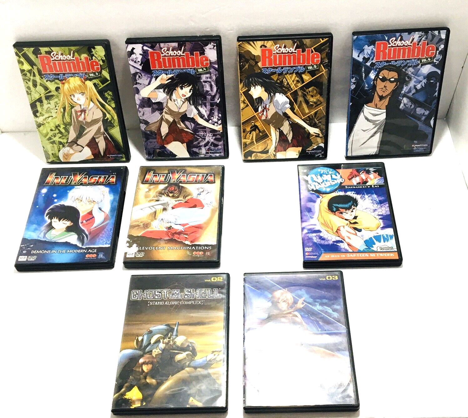 Lot of (9) Japanese Anime DVDs Manga Cartoon Animated Rumble Ghost ...