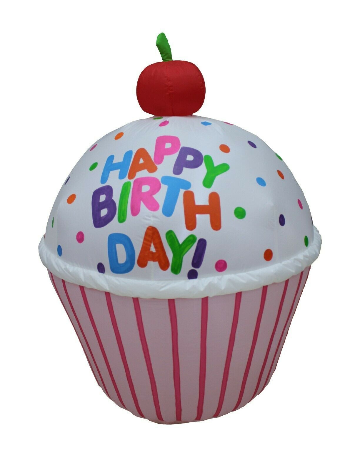 4 FOOT INFLATABLE HAPPY BIRTHDAY CUPCAKE Cherry Party Outdoor Lawn ...