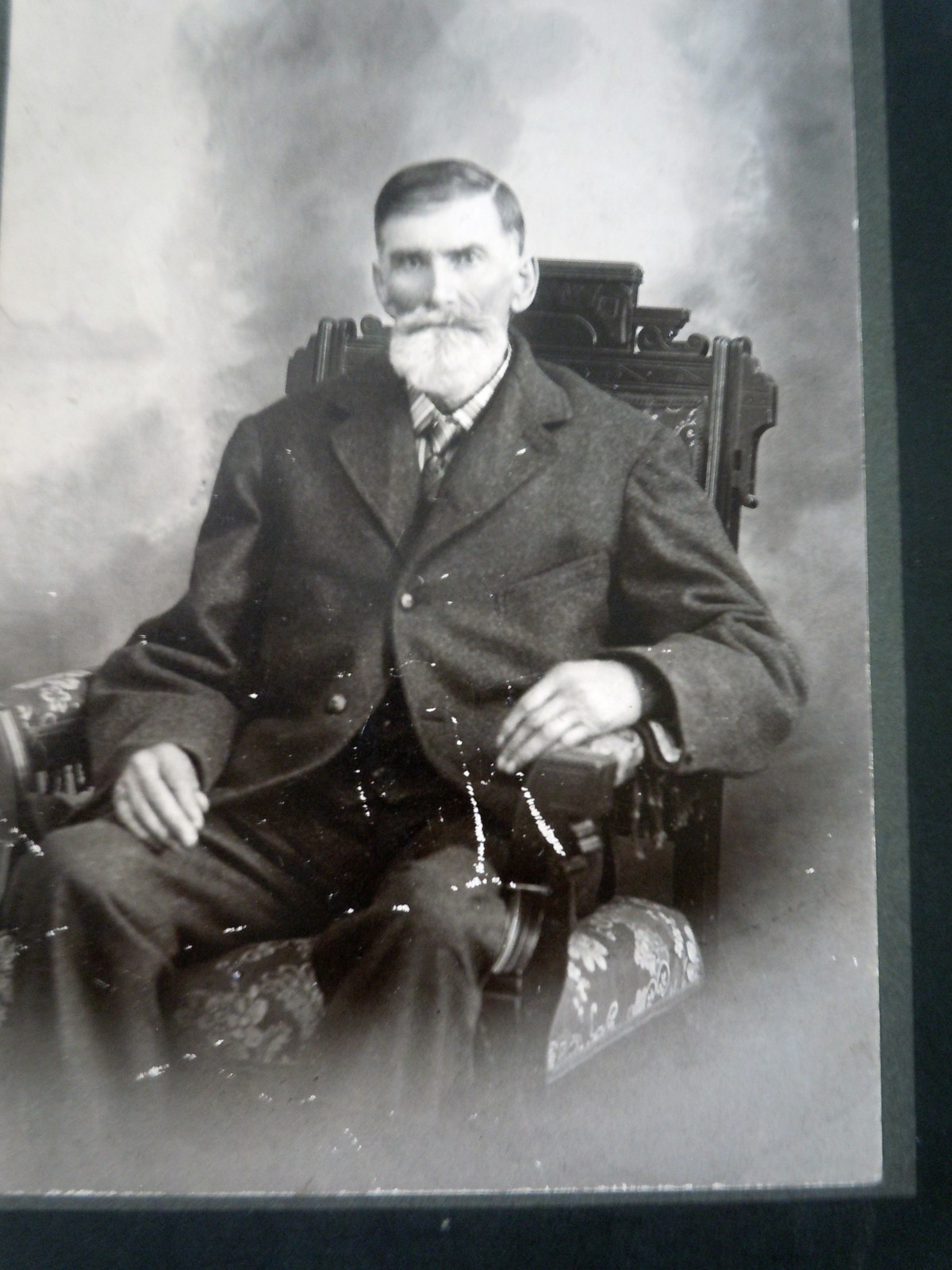 Old Man In Beard & Mustache In Chair Portrait by Chapman Bros. Stanton ...