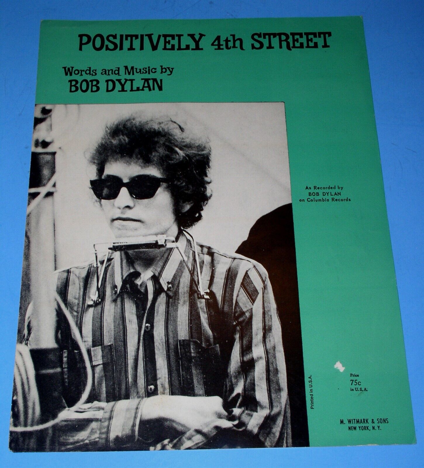 Bob Dylan Sheet Music Positively 4th Street Vintage 1965 M. Witmark And ...