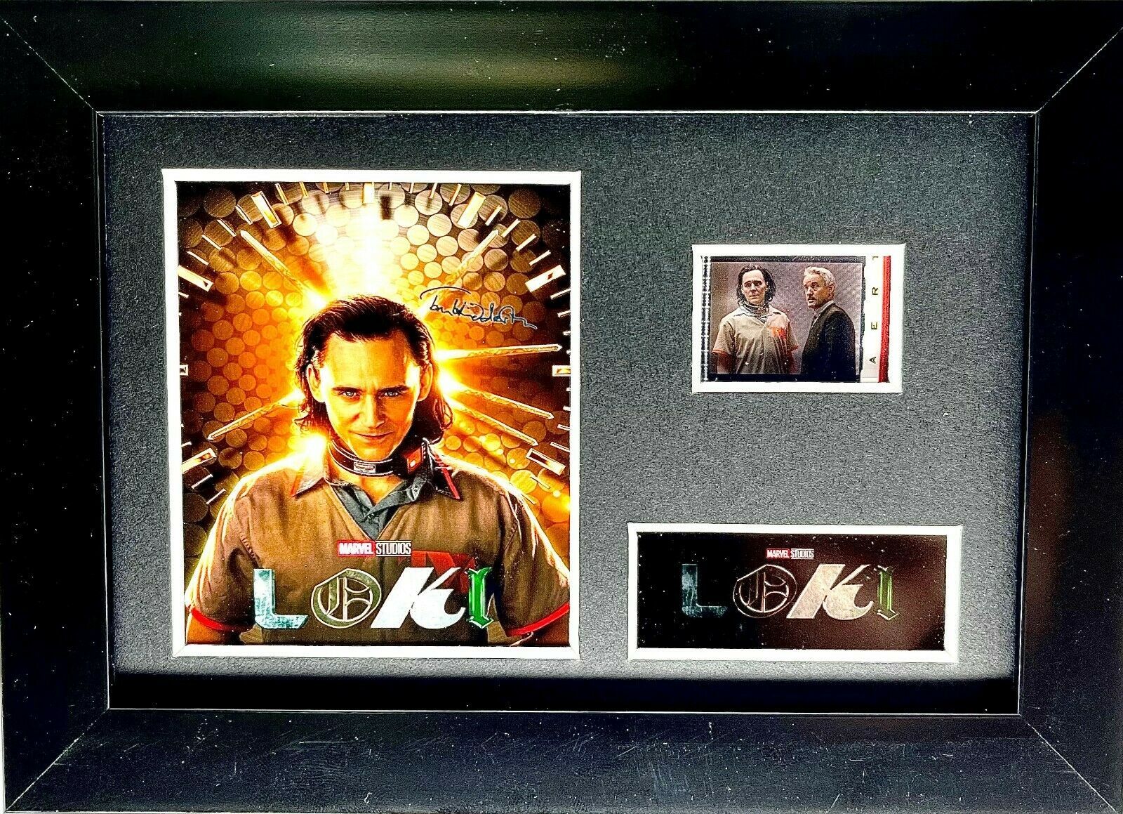 Loki S1 35mm Film cell Display Framed - Cast Signed - Mounted