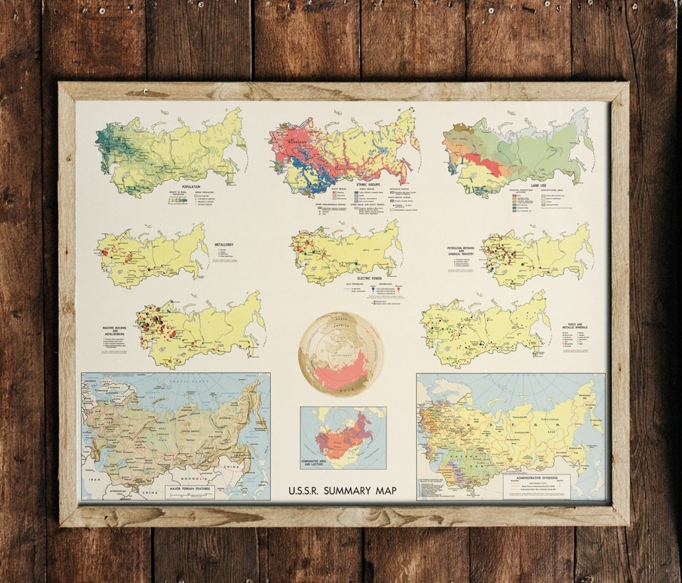 1968 CIA Russia Soviet Union U.S.S.R. Summary Map History - 9 Maps on 1 ...
