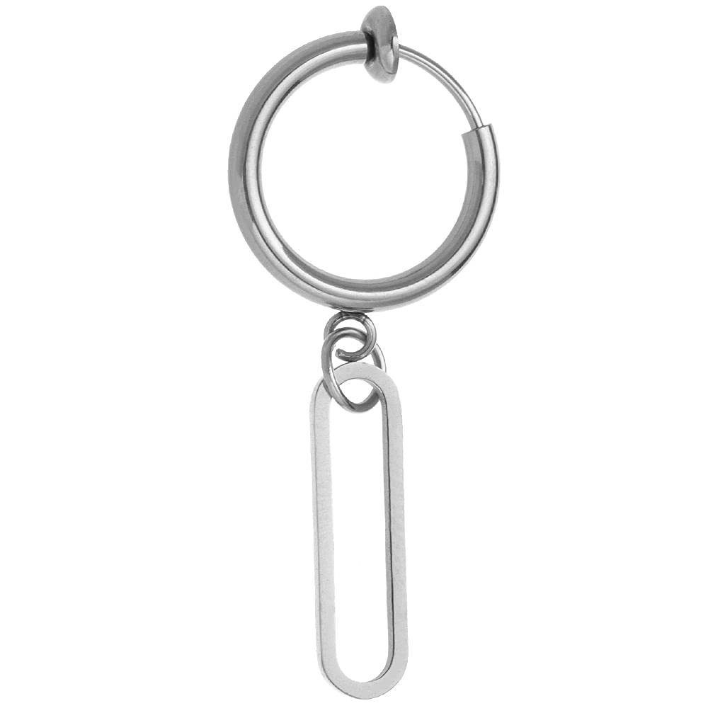 Unisex Conch Hoop Clip Chain Dangle Punk Ear Studs Blade Shape/ Oval ...