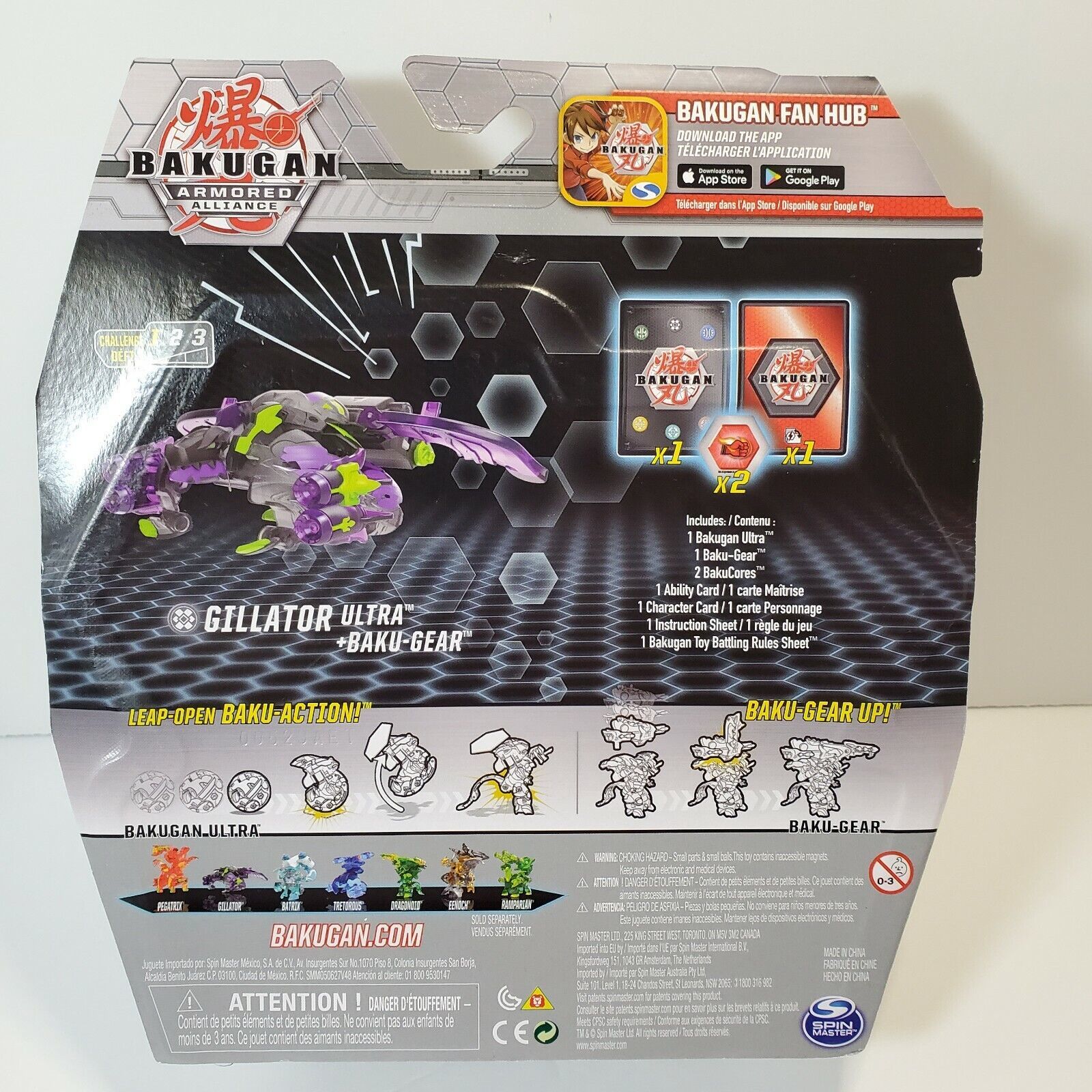 Bakugan Armored Alliance Darkus Gillator Ultra with Transforming Baku-Gear NIB - Action Figures