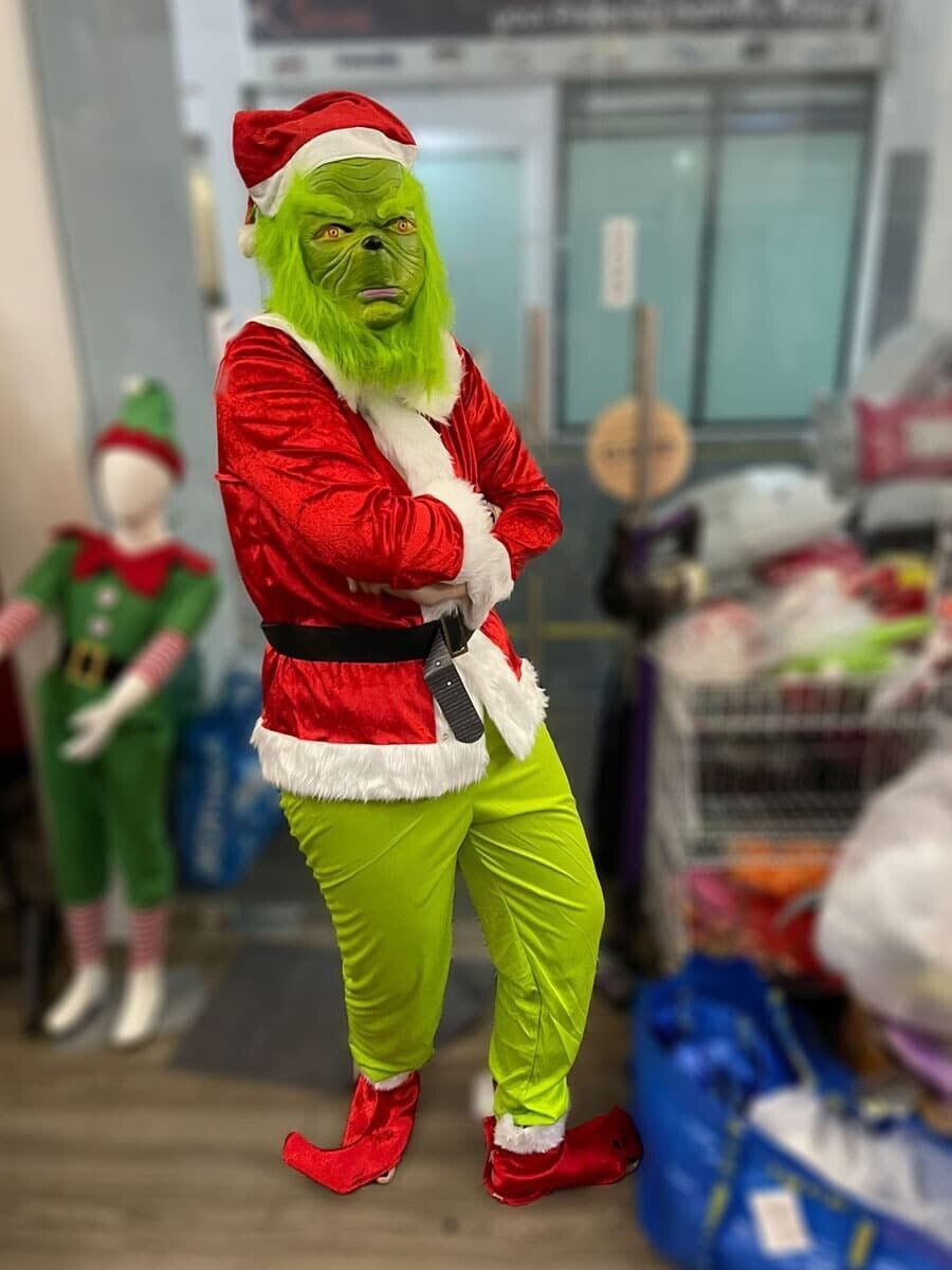 Christmas Grinch Costume Men Grinch Outfit Grinch Santa Suit Hallowitch ...