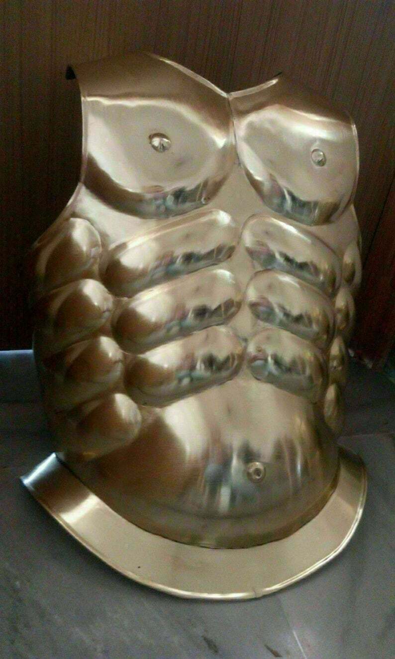 Knight Medieval Templar Steel Armor Roman Greek Muscle Body Chest Plate ...