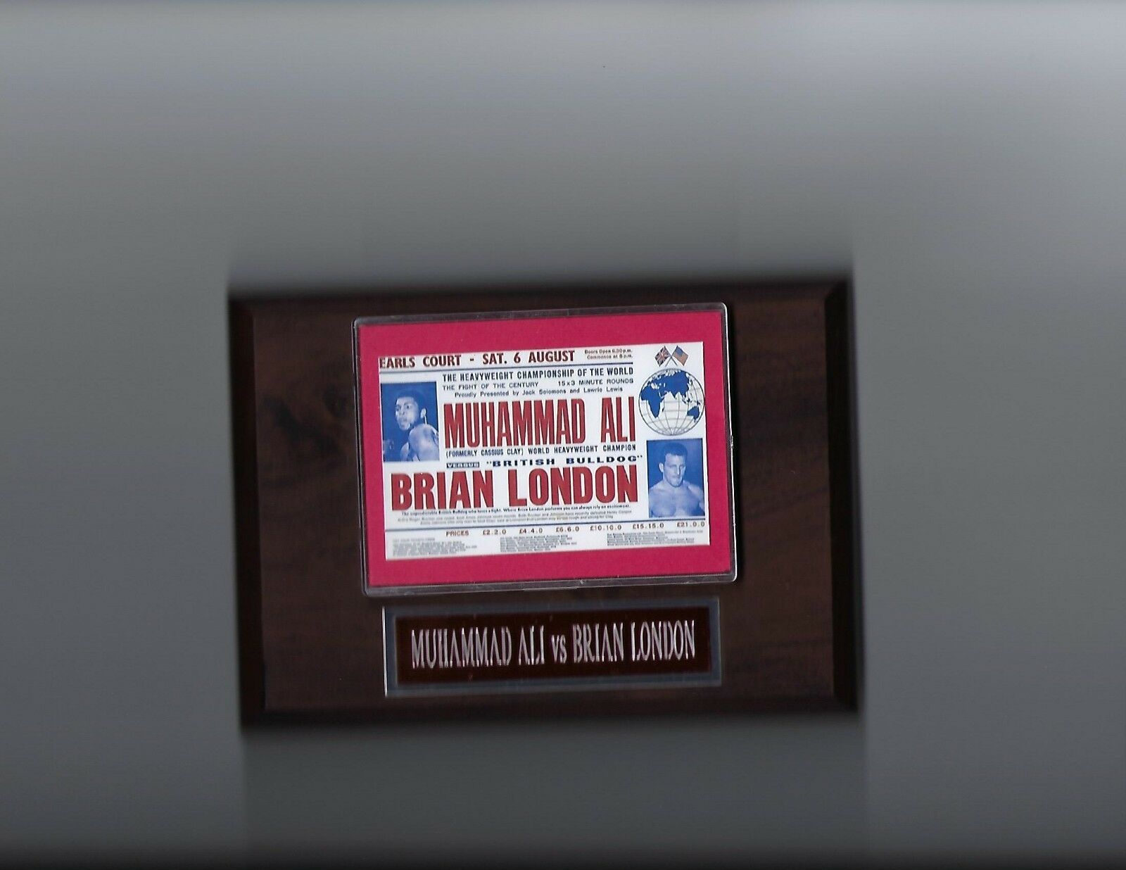 MUHAMMAD ALI VS BRIAN LONDON PLAQUE BOXING CHAMPION POSTER PHOTO PLAQUE ...