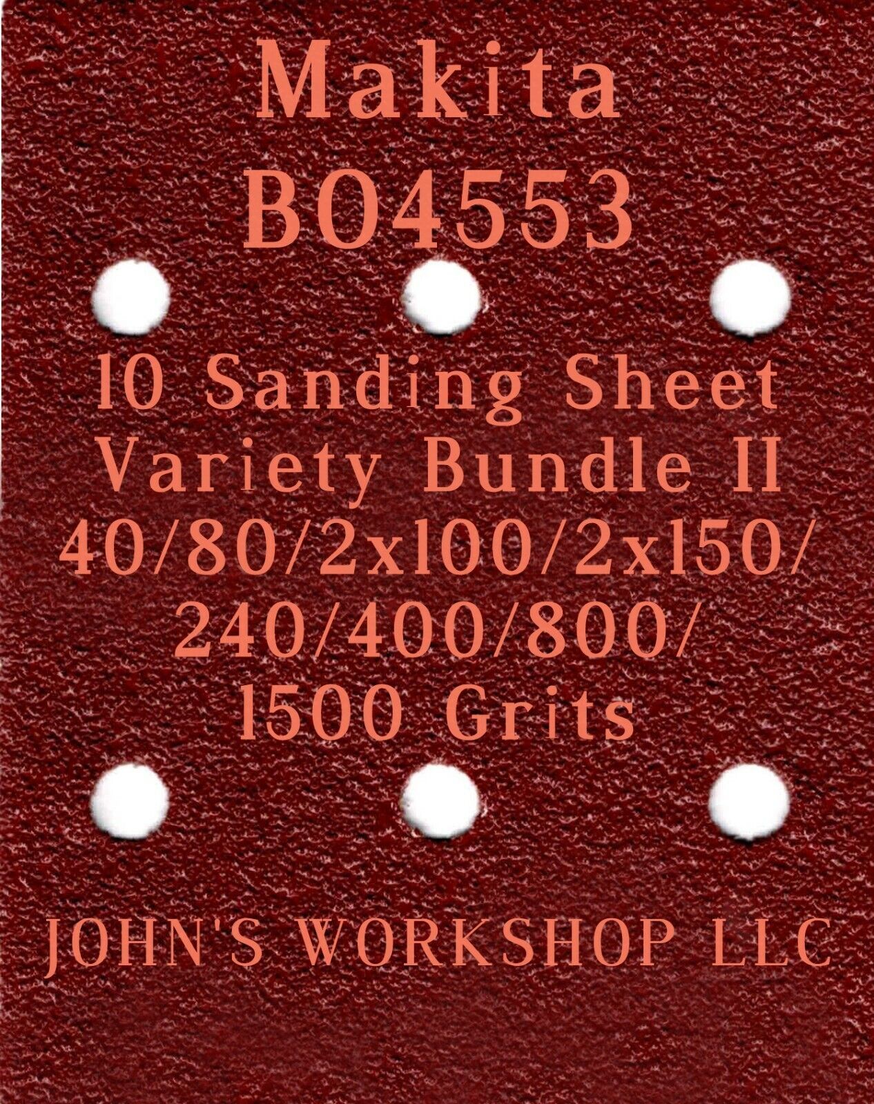 Makita BO4553 - 40/80/100/150/240/400/800/1500 Grit - 10 Sheet Variety ...