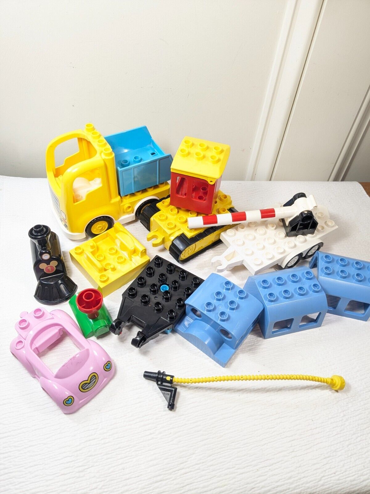 LEGO Duplo construction dump truck caterpillar Mickey train Minnie car ...