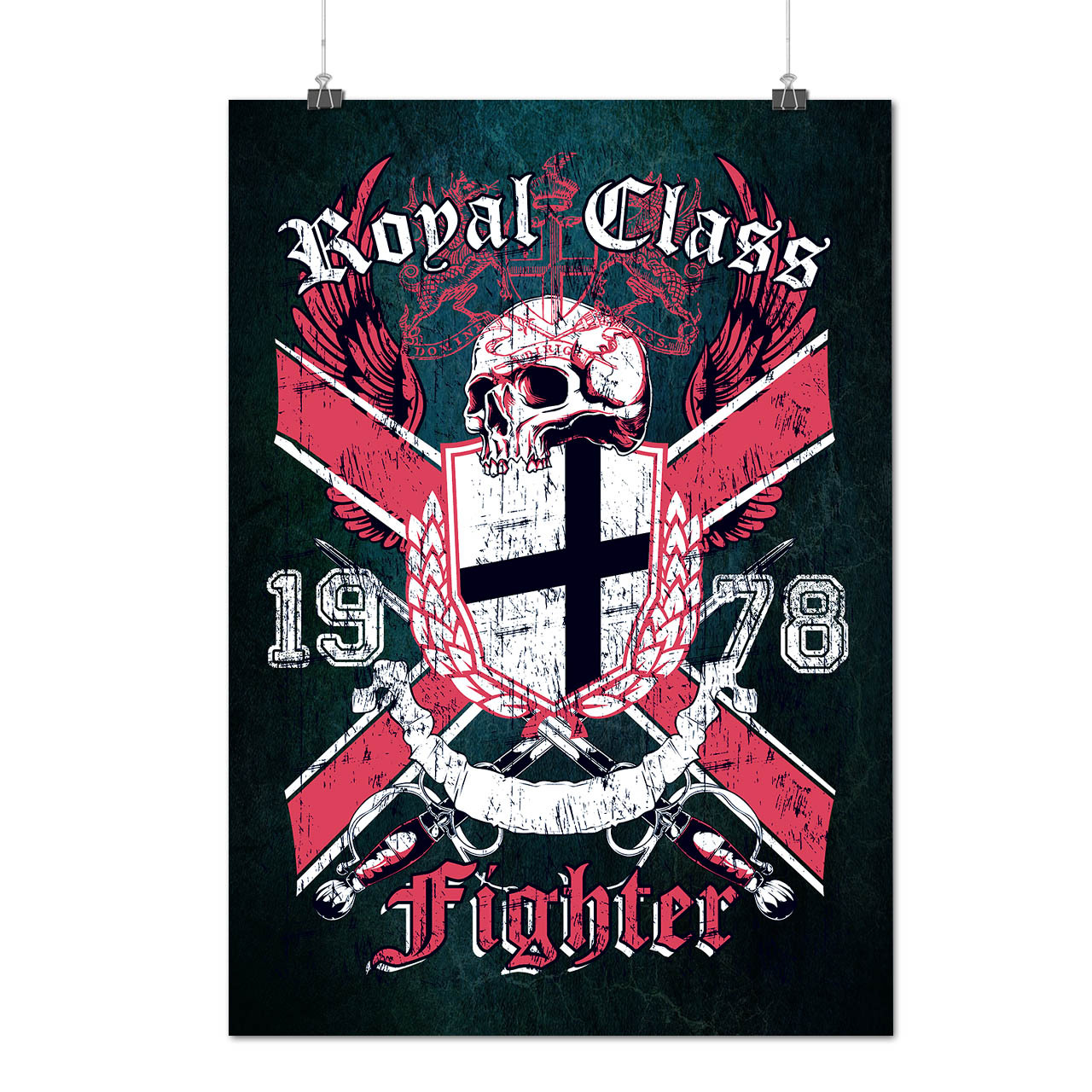 Royal Fighter Art Skull Matte/Glossy Poster A0 A1 A2 A3 A4 | Wellcoda ...