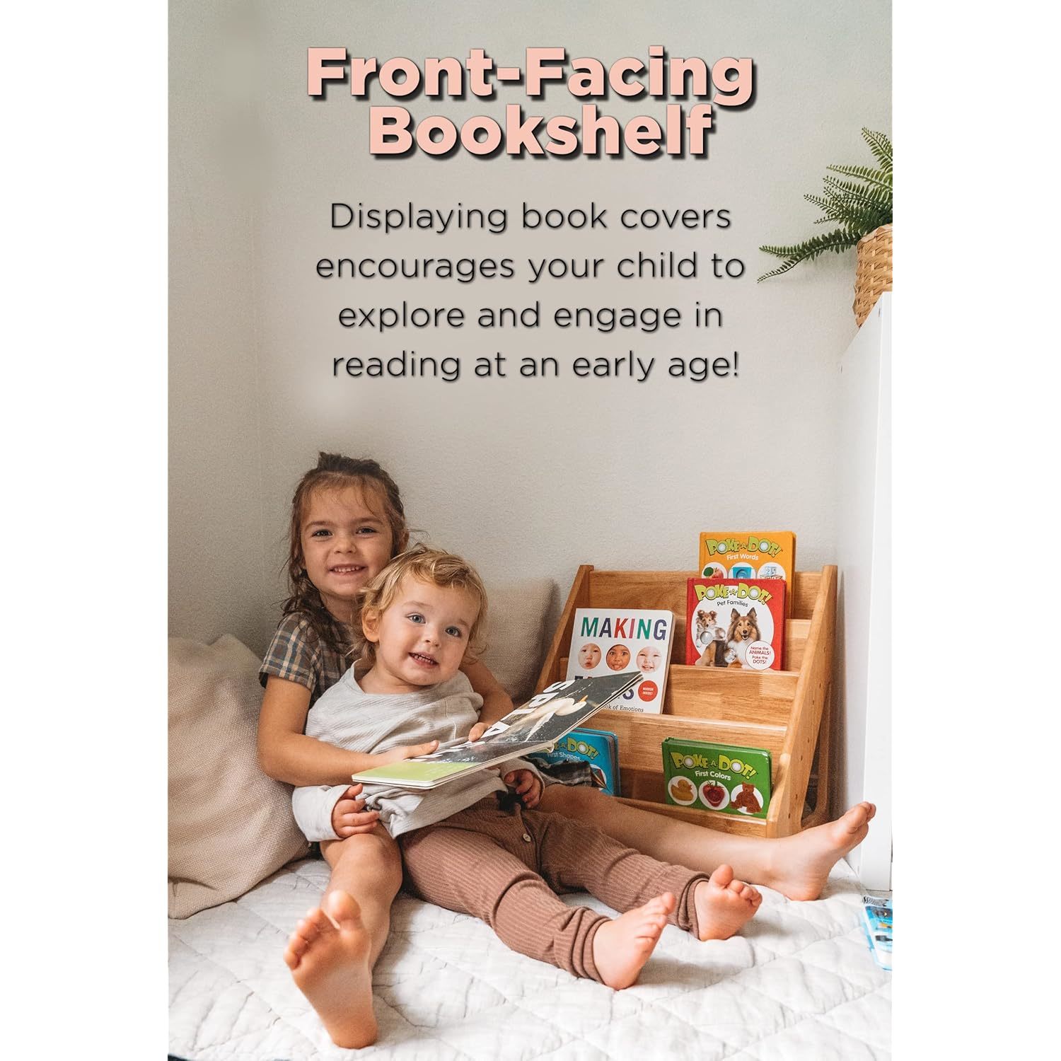 Montessori Bookshelf - Book Display Shelf For Toddler - Forward/Front ...