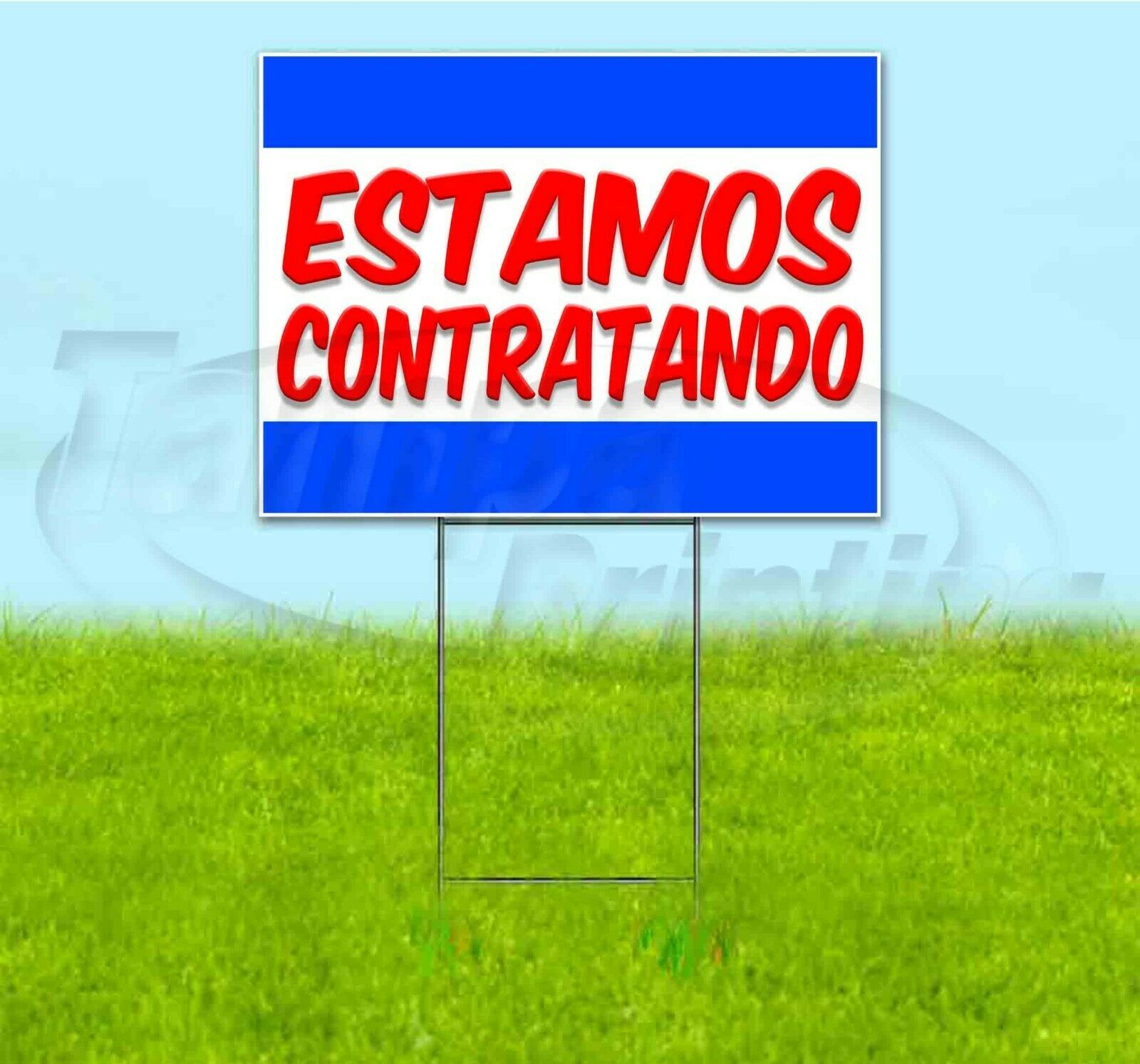 ESTAMOS CONTRATANDO 18x24 Yard Sign WITH STAKE Corrugated Bandit USA ...