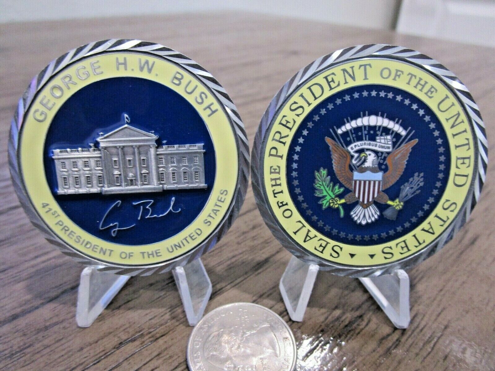 41st President George H.W. Bush White House Former POTUS Challenge Coin ...
