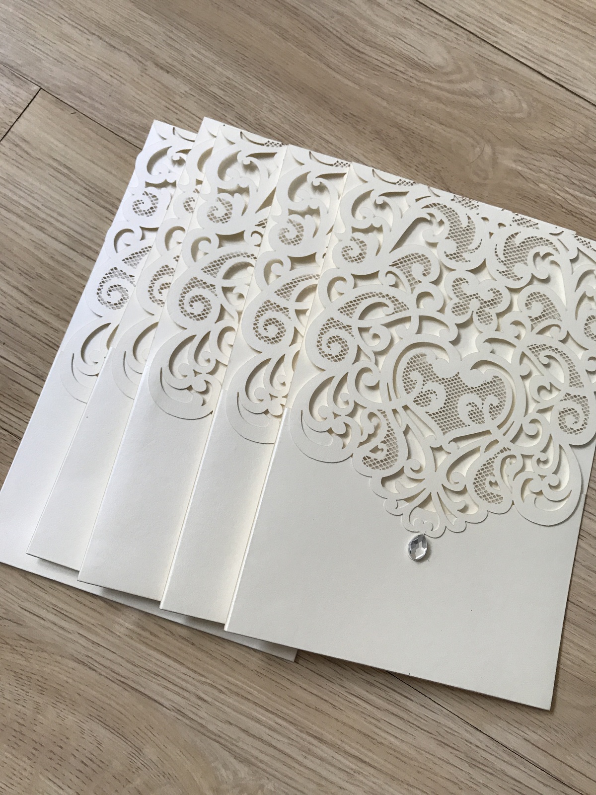 Pocket Style Cream Color Laser Cut Invitaiton Cards,50pcs Wedding ...