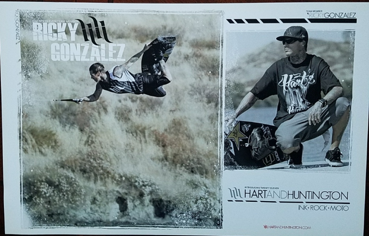 RICKY GONZALEZ for HartandHuntington Ink Rock Moto Promo Poster, 11x17 ...