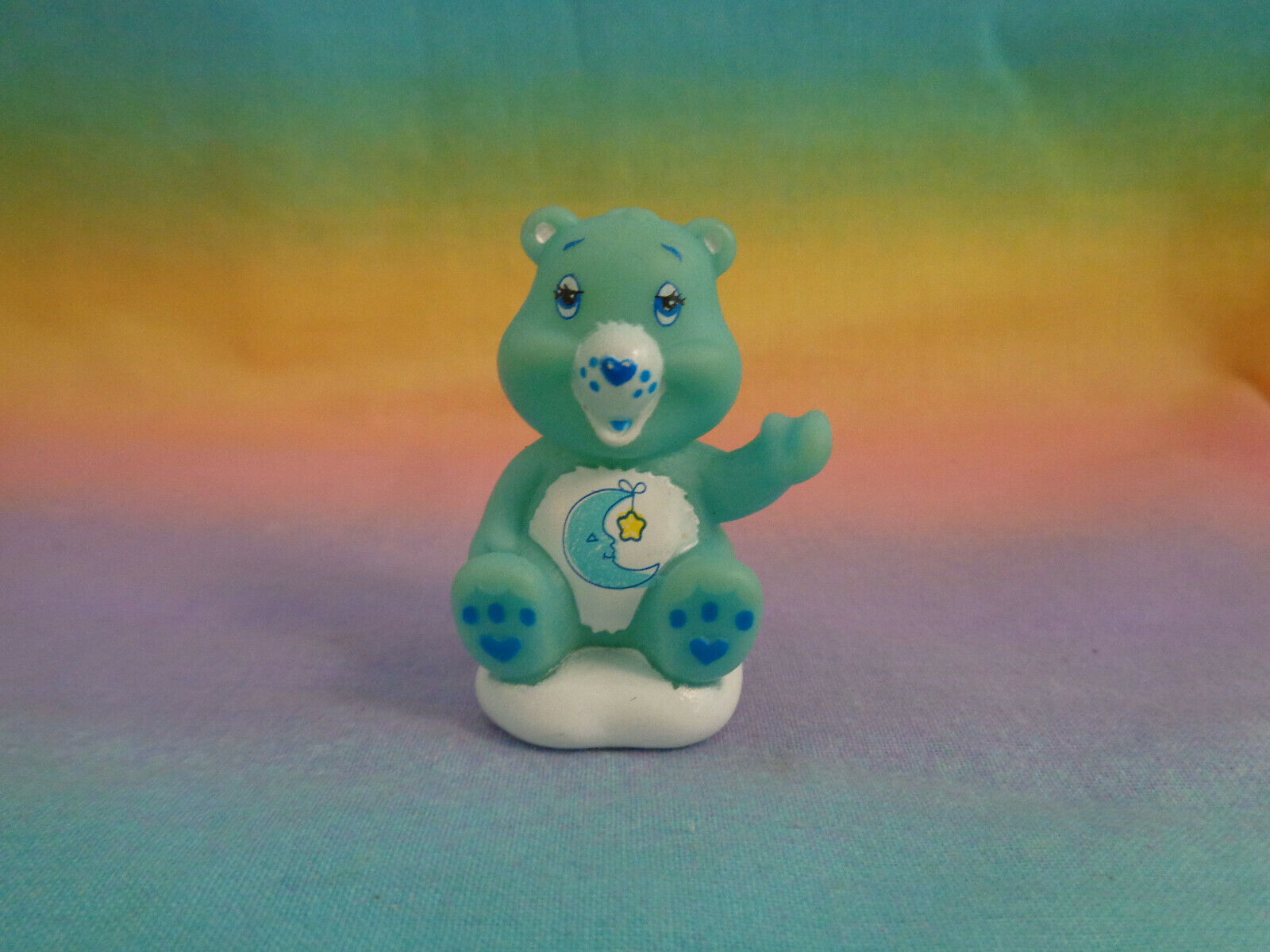 Miniature PVC Care Bear Bedtime Bear Sitting on White Cloud Figure ...