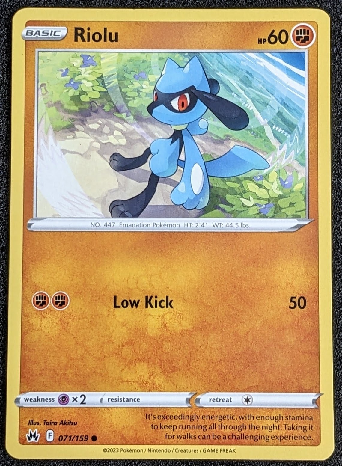 Crown Zenith Pokemon Card: Riolu 071/159 - CCG Individual Cards