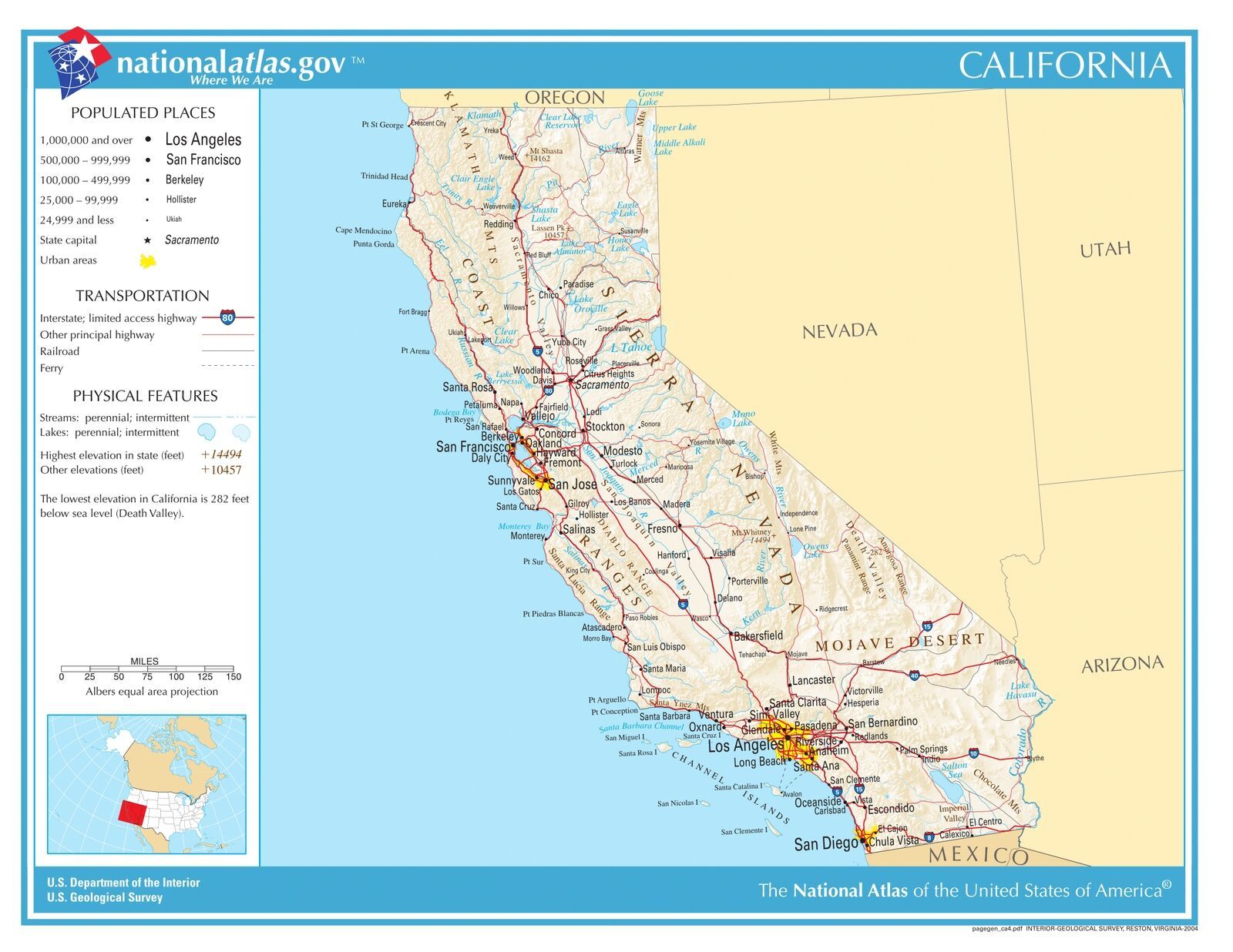 California State Reference Laminated Wall Map - Maps & Atlases