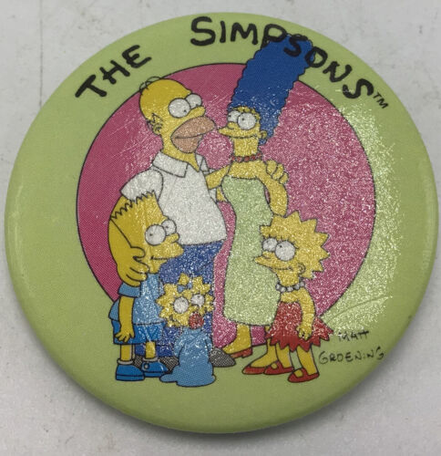 The Simpsons Pinback Pin Button TV Show Vintage 1989 Cartoon 20th ...