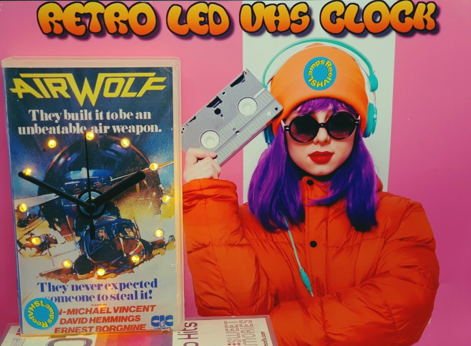 Retro Original backlit LED VHS Clock, Stand by Me VHS Case Desk or wall ...