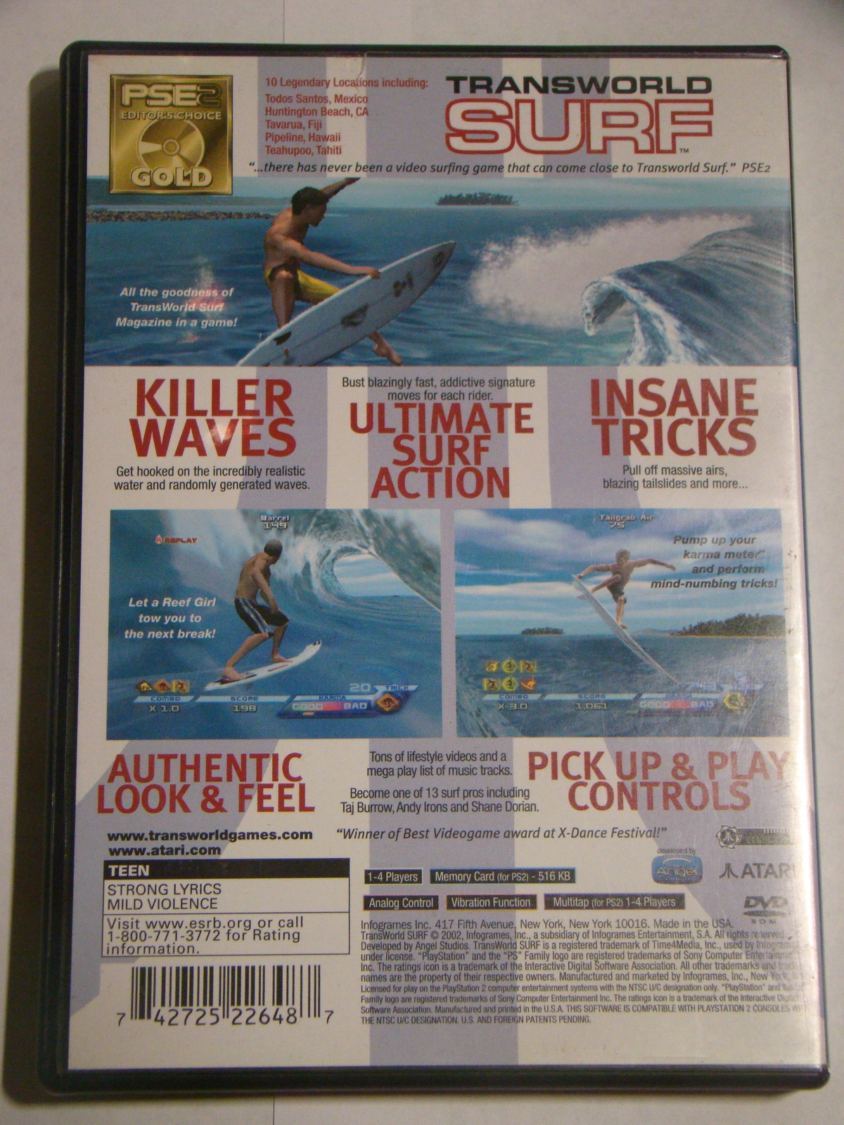 Playstation 2 - TRANS WORLD SURF (Complete with Manual) - Video Games