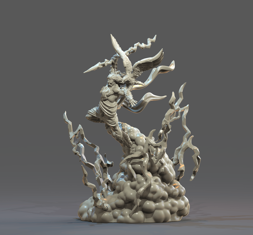 3D Printed Clay Cyanide Zeus Greek Myth Gods and Goddesses Ragnarok D&D ...