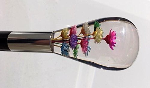 Floral Crystal Ball Walking Cane with Solid Black Shaft 36" Long ...