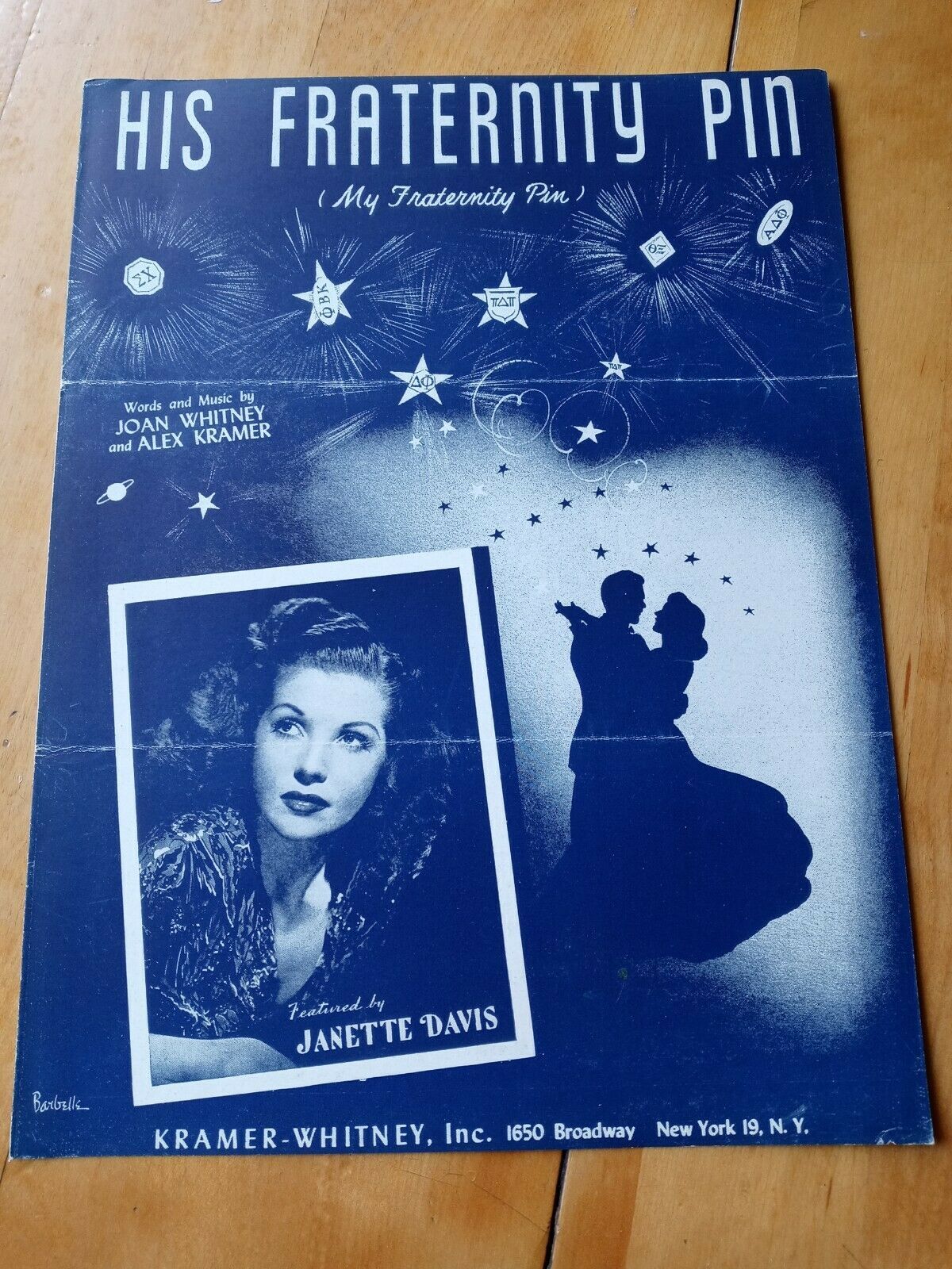 His Fraternity Pin My Fraternity Pin Janette Davis Sheet Music ...