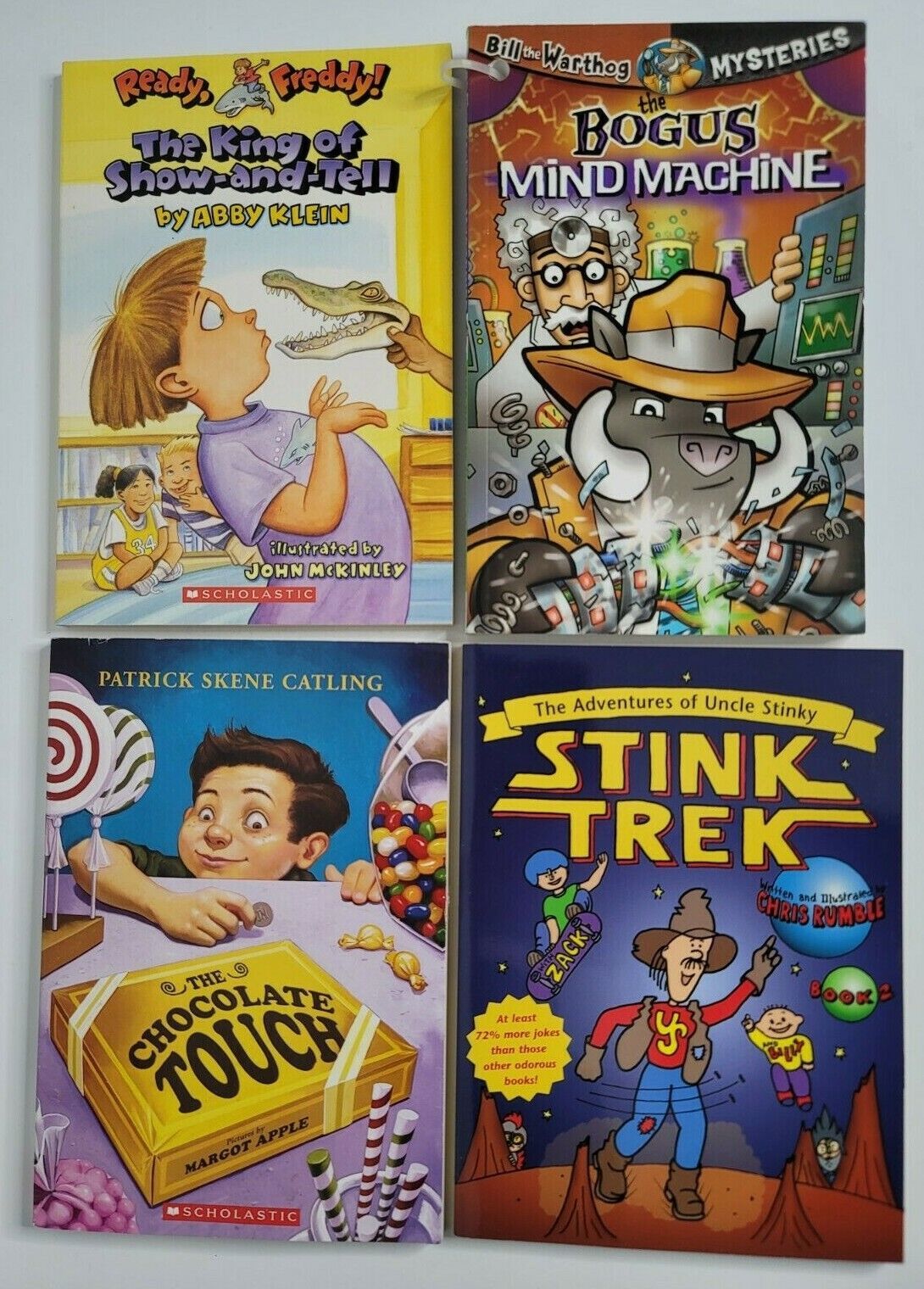 4 Children Chapter Books Lot Bill the Warthog Uncle Stinky Ready ...