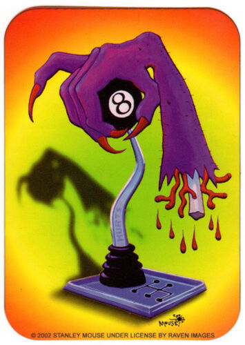 ZOMBIE 8 BALL SHIFTER STICKER DECAL STANLEY MOUSE HOT ROD RAT ROD ...