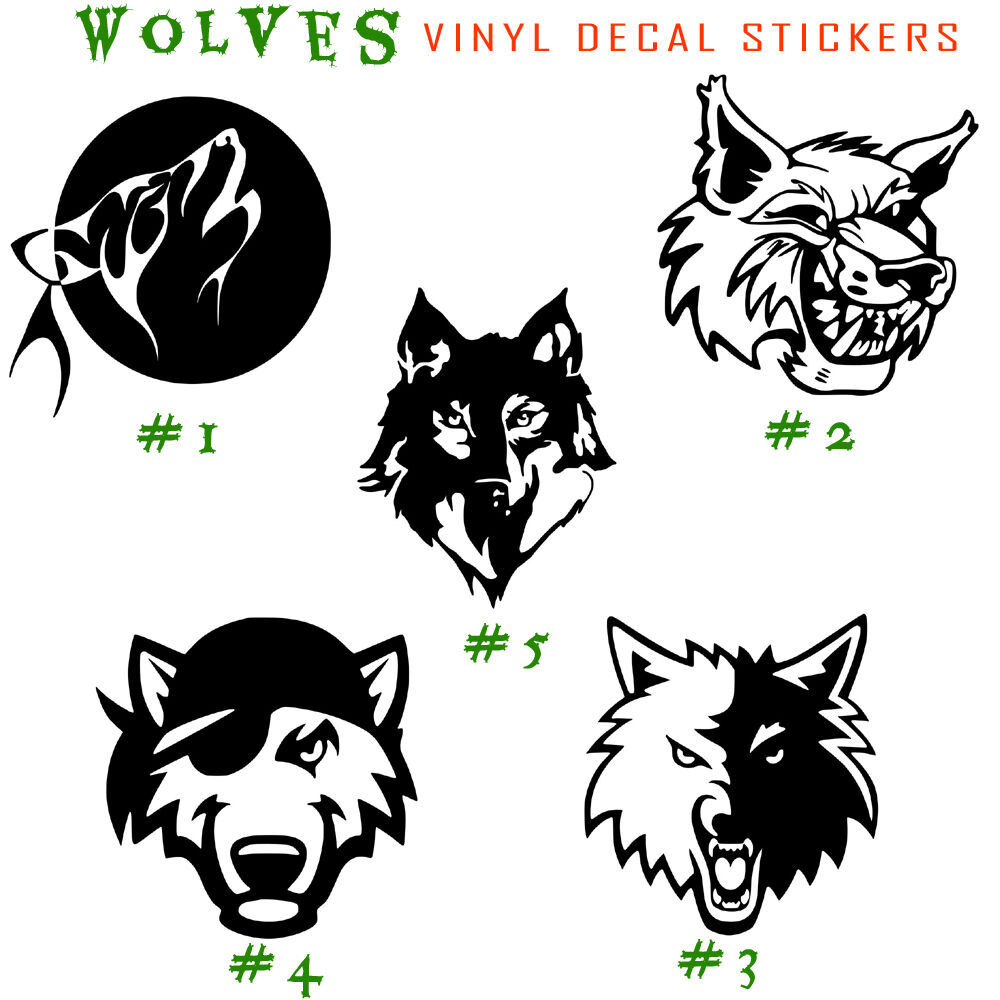 Angry Wolves Vinyl Decal Sticker Car Window Wall Design Laptop Wolf ...